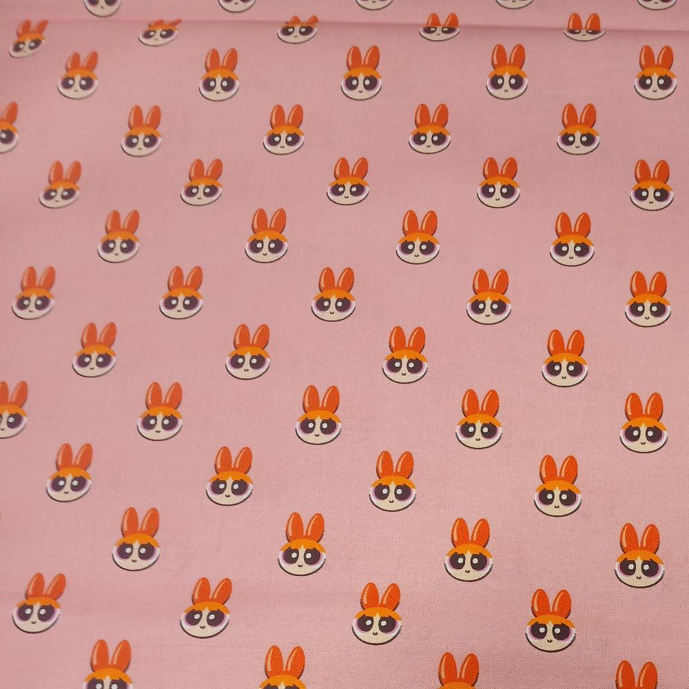 PowerPuff Girls - Blossom Face Pink Cotton Fabric – MT Peak Fabric